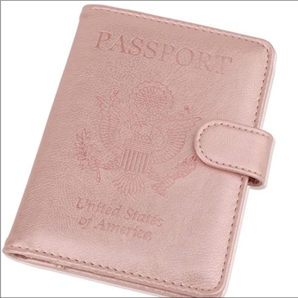 Bags | Pink Leather Rfid Blocking Id Card Wallet | Poshmark